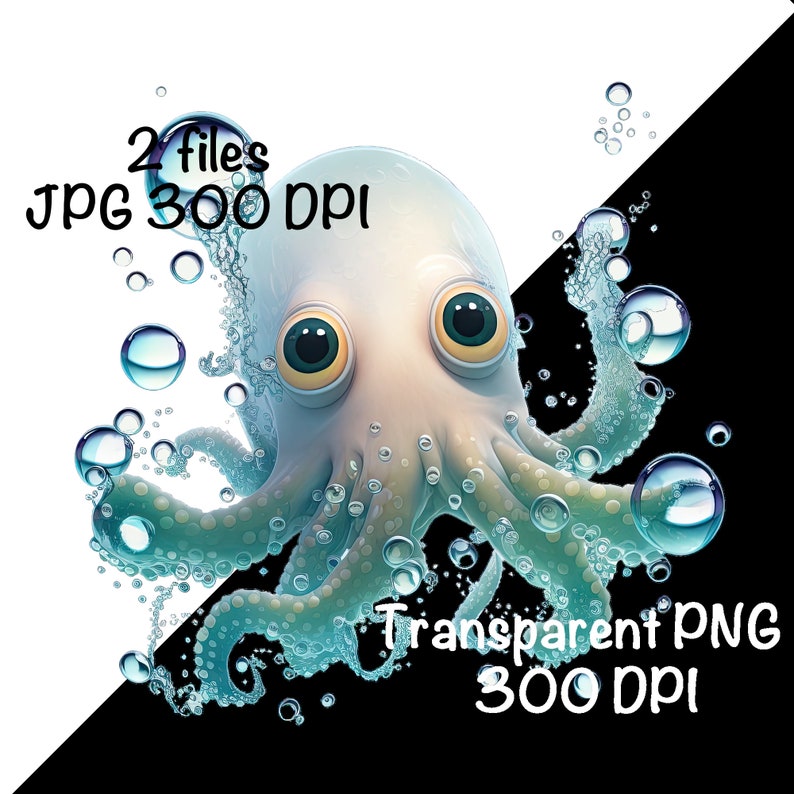 Cute Squid PNG Clipart Ocean Animals Sea Squid PNG Adorable - Etsy
