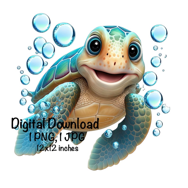 Sea Turtle Cute Sea Turtle Clipart Ocean Animals Sea Turtle - Etsy