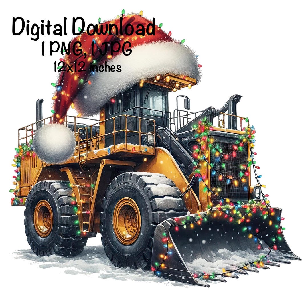 Merry Christmas Mining Loader PNG Watercolor Construction Truck Boys ...
