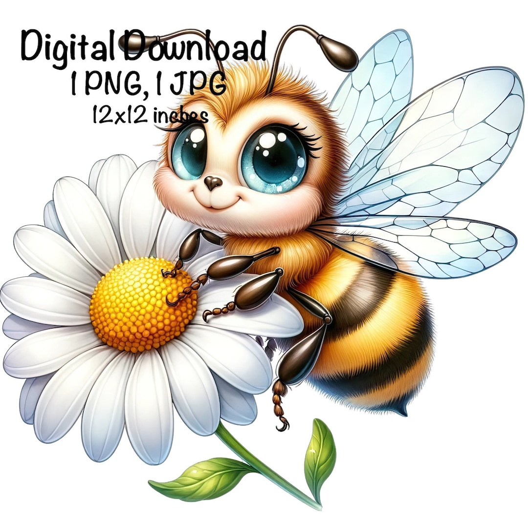 Honeybee, Cute Bee Clipart, Honey Bee Animals Bee PNG, Bee Daisy ...