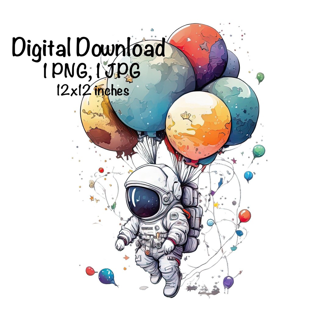 Space Astronaut Watercolor Clipart Outer Space Planets Astronaut PNG ...