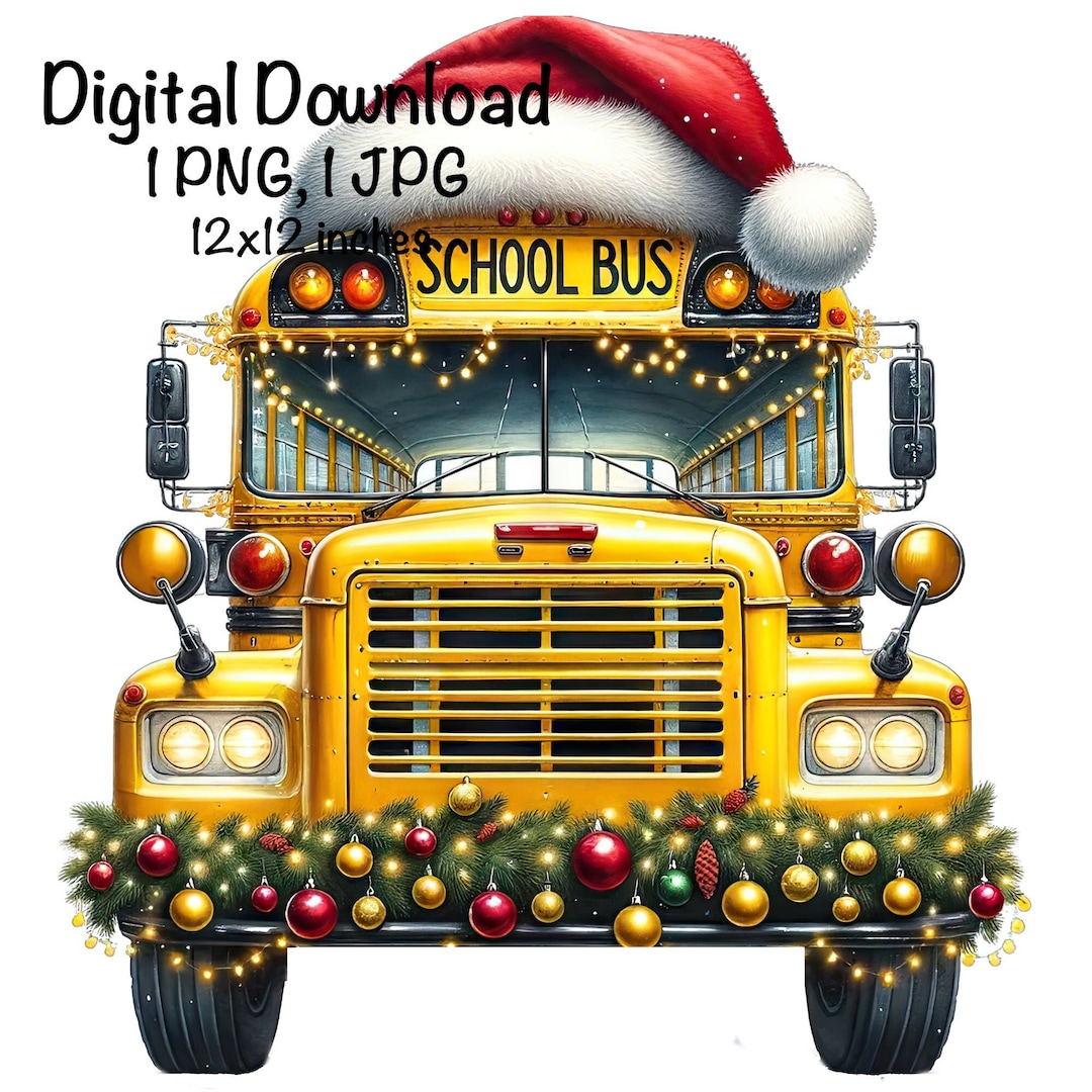 Merry Christmas School Bus PNG Xmas School Bus Driver Vehicle Bus ...
