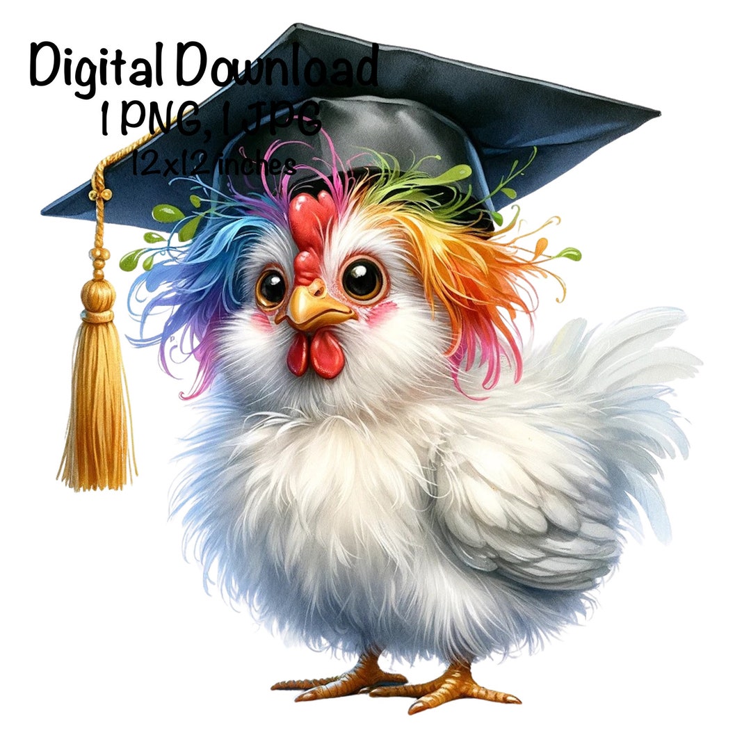 Pollo de graduación PNG / Sublimación PNG de pollo graduado / Pollo ...