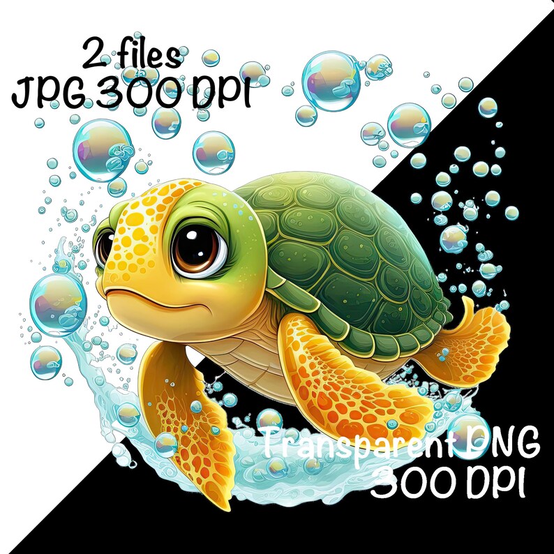 Sea Turtle Cute Sea Turtle Clipart Ocean Animals Sea Turtle - Etsy