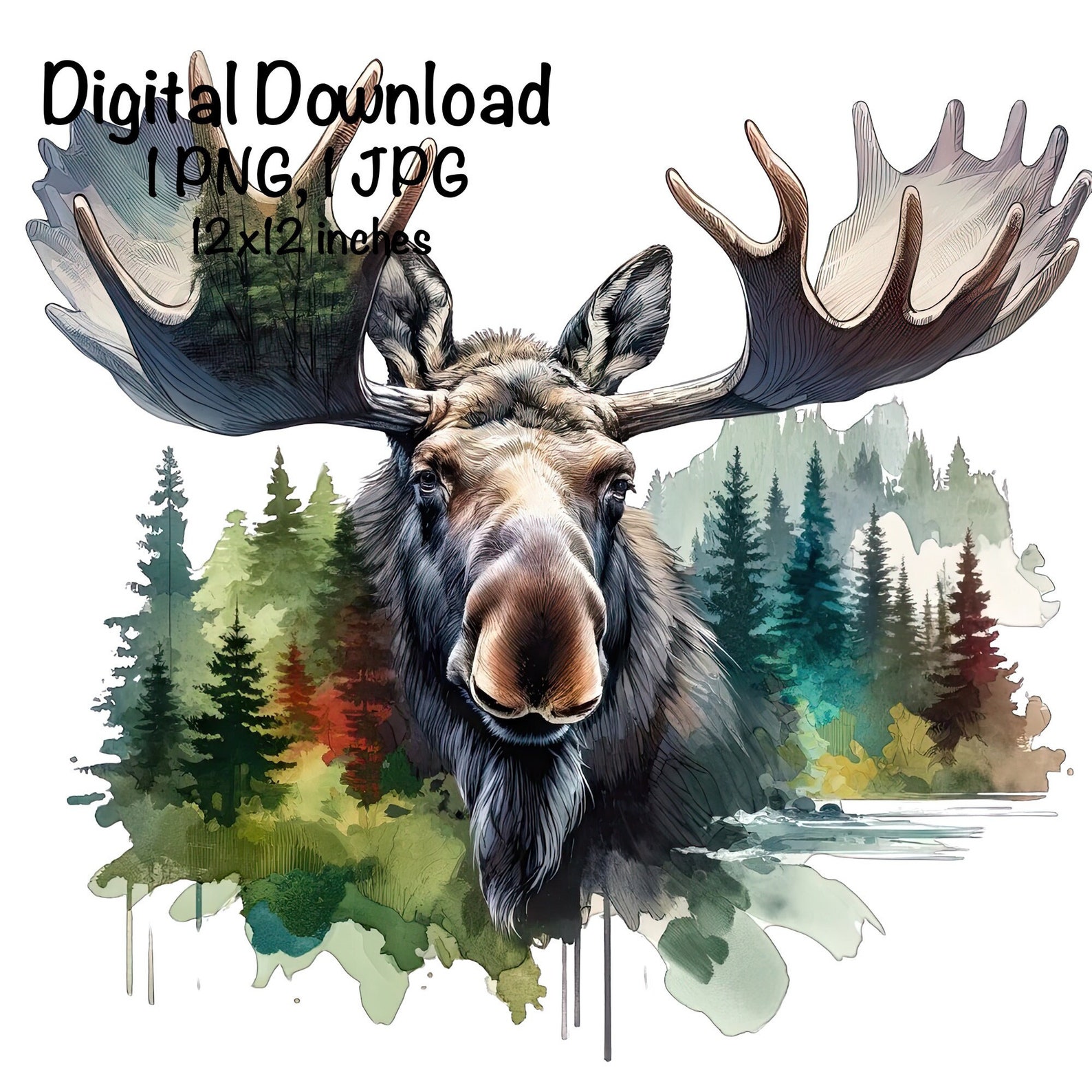 Moose Sublimation Hunting PNG Wildlife Moose PNG Commercial Use Hunter ...