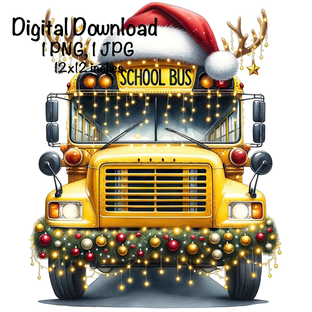 Merry Christmas School Bus PNG Xmas School Bus Driver Vehicle Bus ...