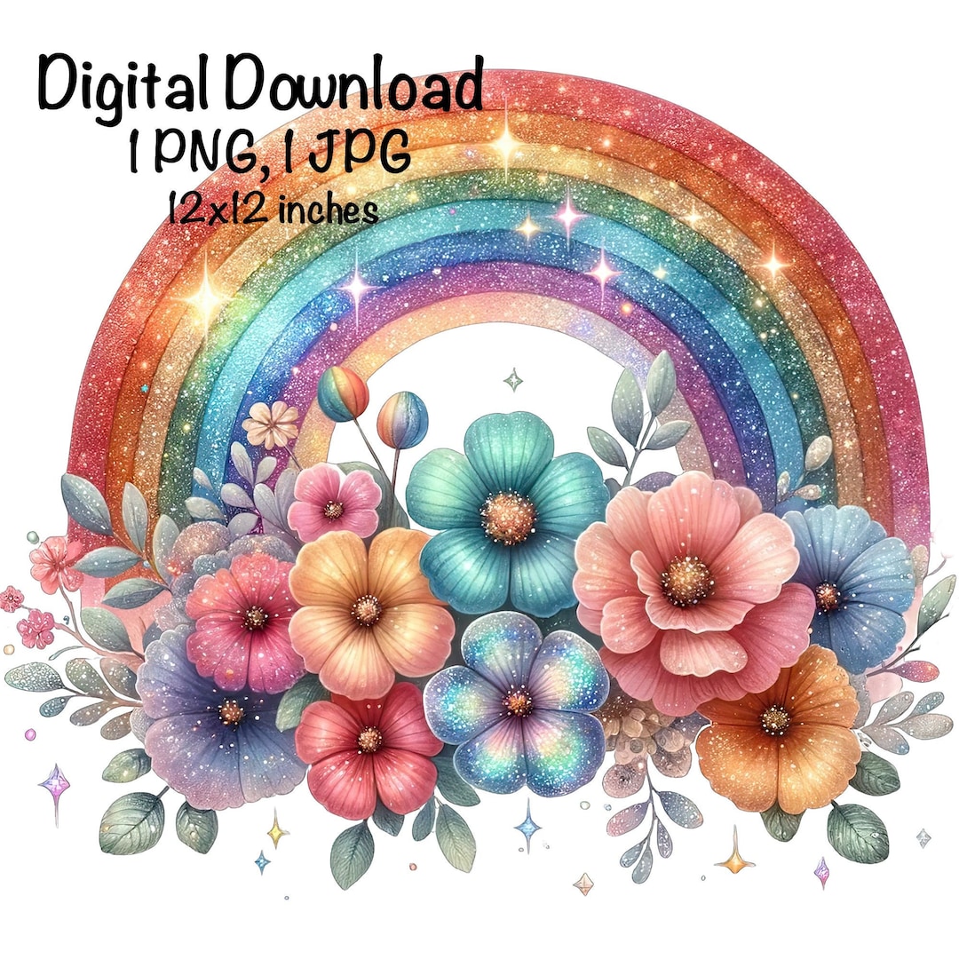 Glitter Rainbow PNG Clipart Sparkle Rainbow Flowers Sparkly Glittery ...