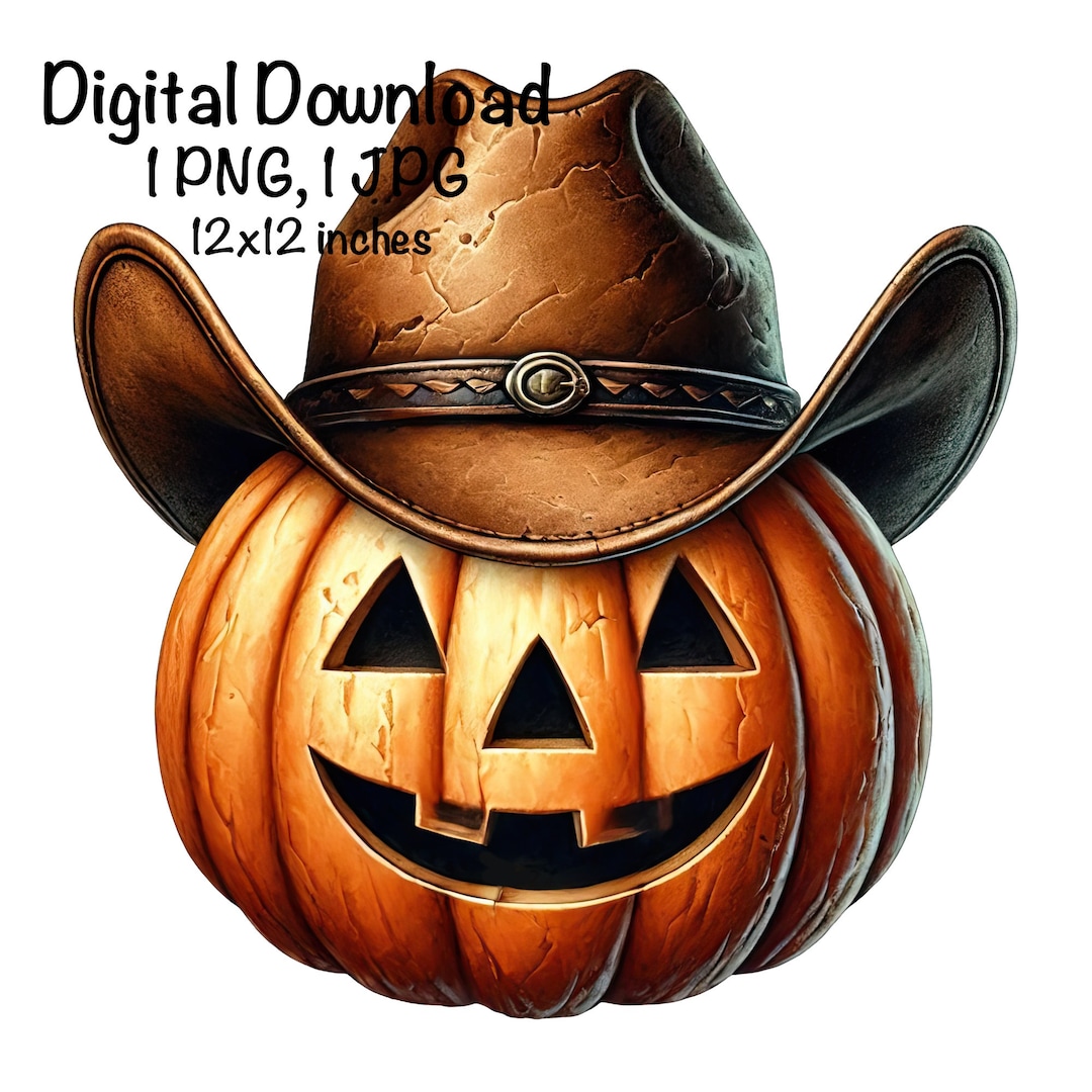 Western Halloween PNG | Howdy Pumpkin PNG | Cowboy Halloween ...