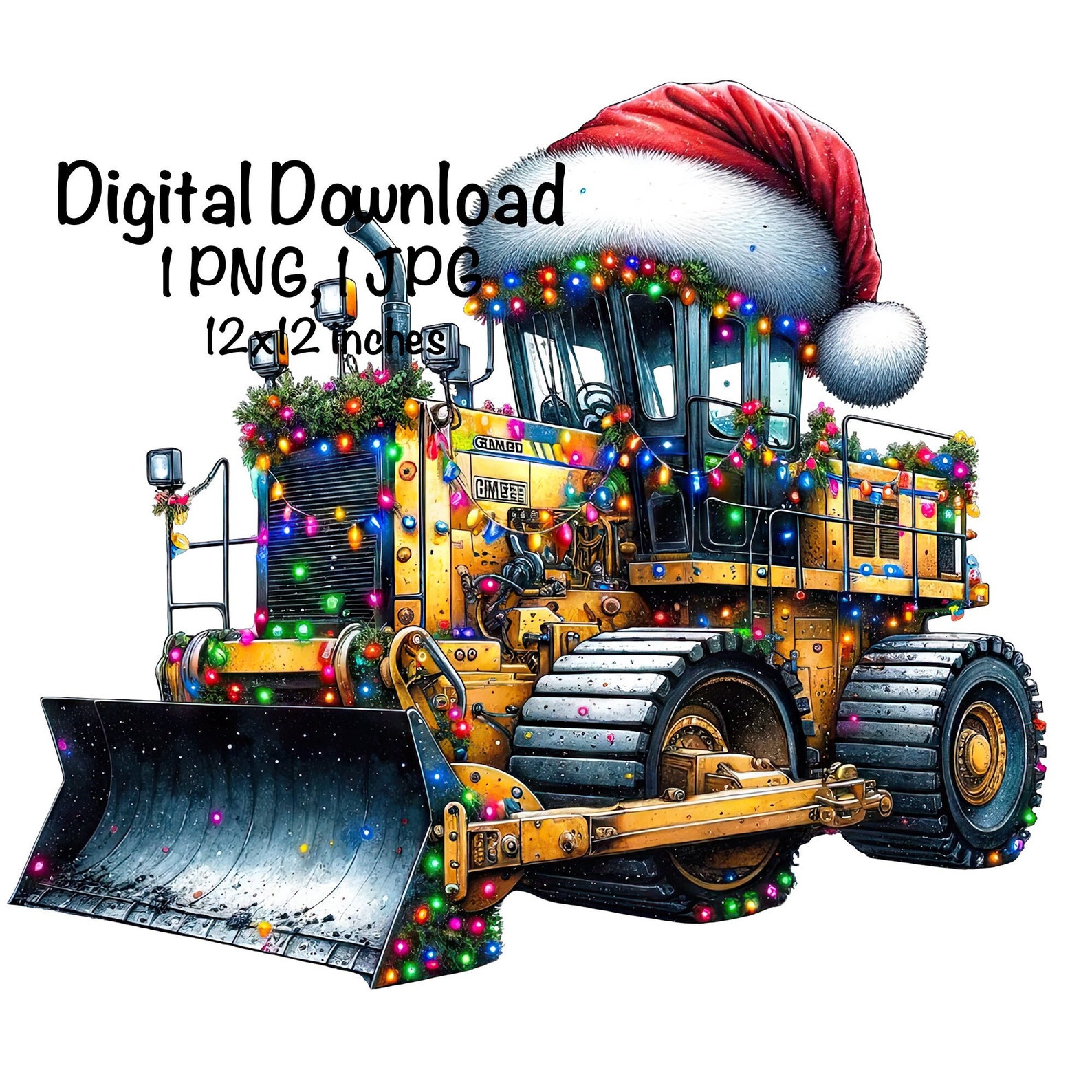 Merry Christmas Grader PNG Watercolor Mining Truck Boys Clipart Santa ...