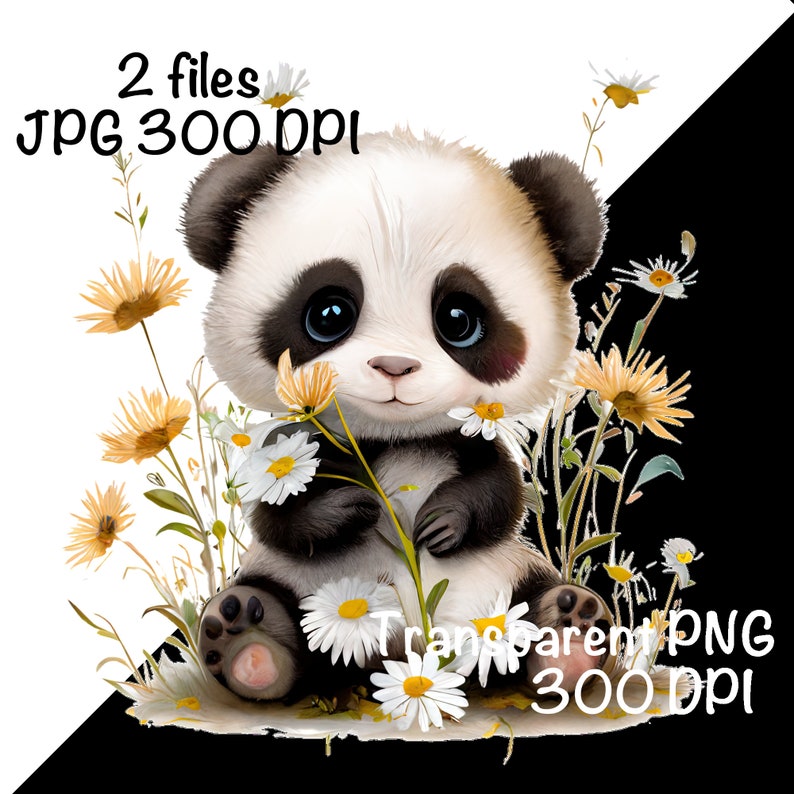 Panda Bear Cute Panda Bear Clipart Forest Animals Giant - Etsy