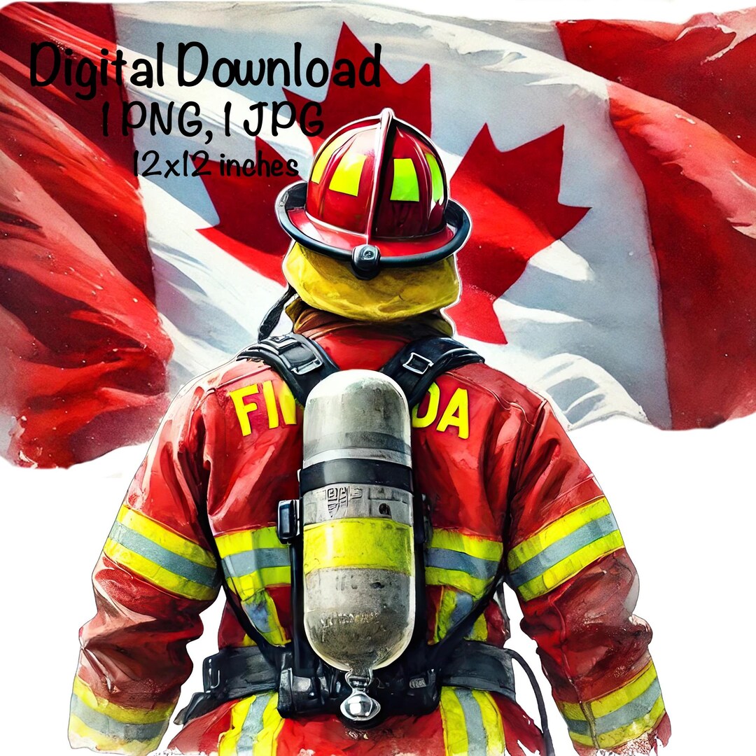 Firefighter Flag PNG Patriotic Canadian Fireman Flag Clipart Canada ...