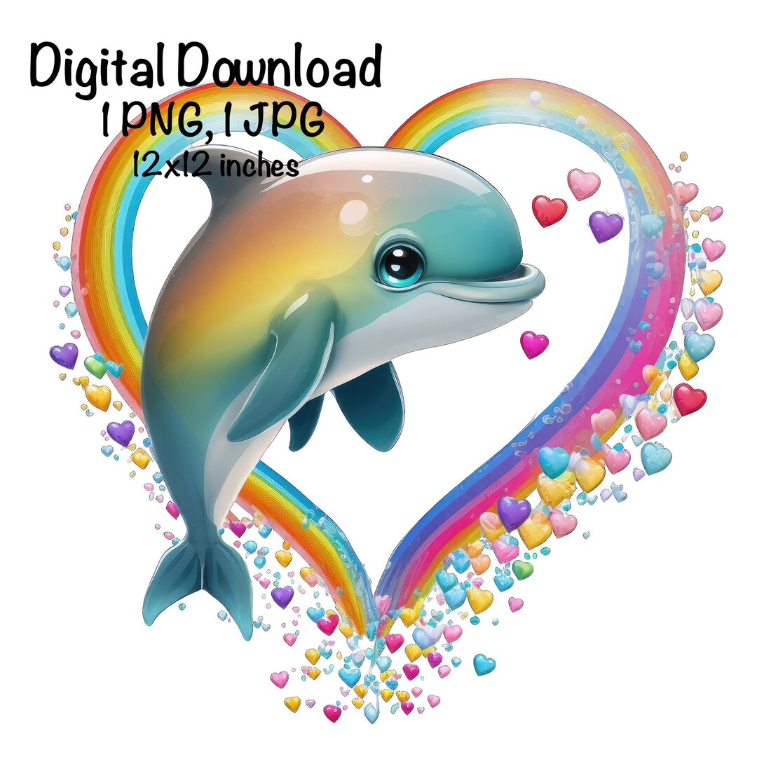 Dolphin PNG, Cute Sea Dolphin Clipart, Ocean Animals Rainbow Dolphin ...