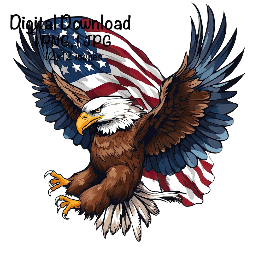 Eagle Flag PNG Patriotic USA Eagle Flag Clipart Bird Eagle Commercial ...