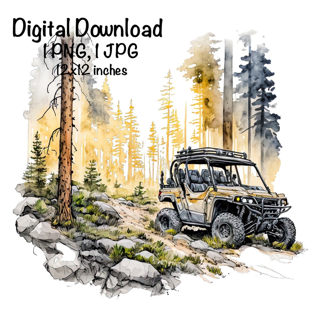 UTV Watercolor, Utv Utility Task Vehicle Boys Clipart Off-road Motor ...