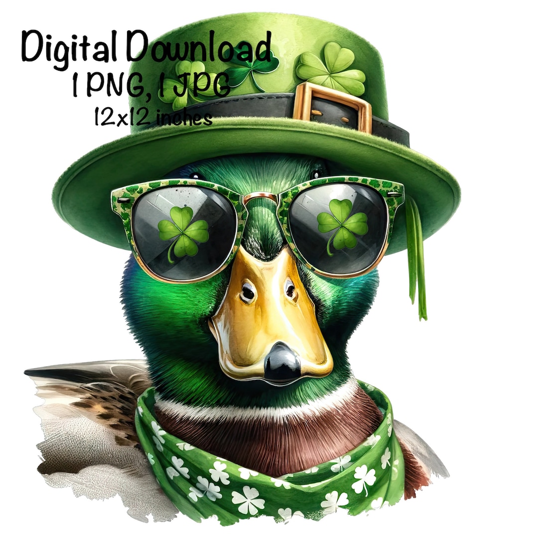 St. Patrick's Day Duck PNG, Irish Mallard Duck PNG, St Patrick's Day ...