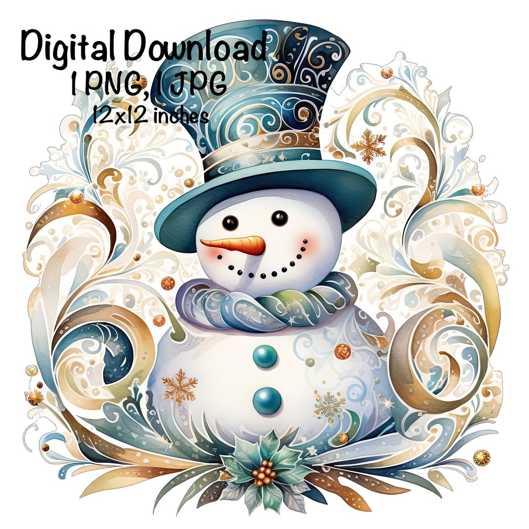 Cute Christmas Snowman PNG, Christmas Sublimation, Commercial Use ...