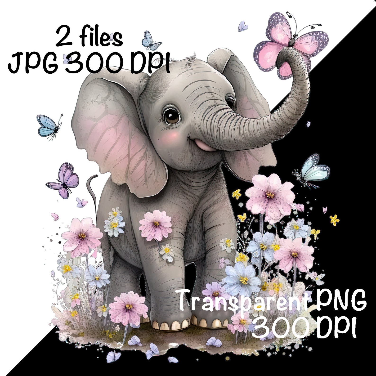 Elephant Cute Elephant Clipart Safari Animals Elephant PNG - Etsy