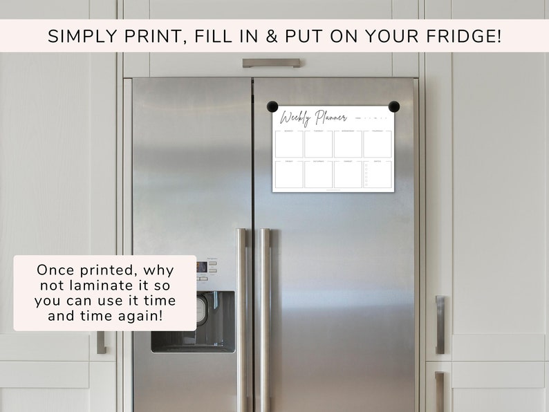 Printable Weekly Fridge Planner | Weekly Planner | Weekly Family ...