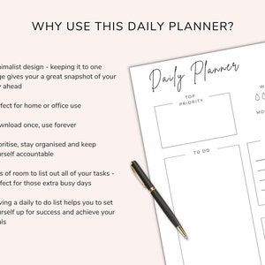 Minimalist Daily Planner Printable | Undated Daily Planner | Daily to ...