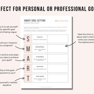 SMART Goal Setting Planner Printable | Goal Setting Planner Editable ...