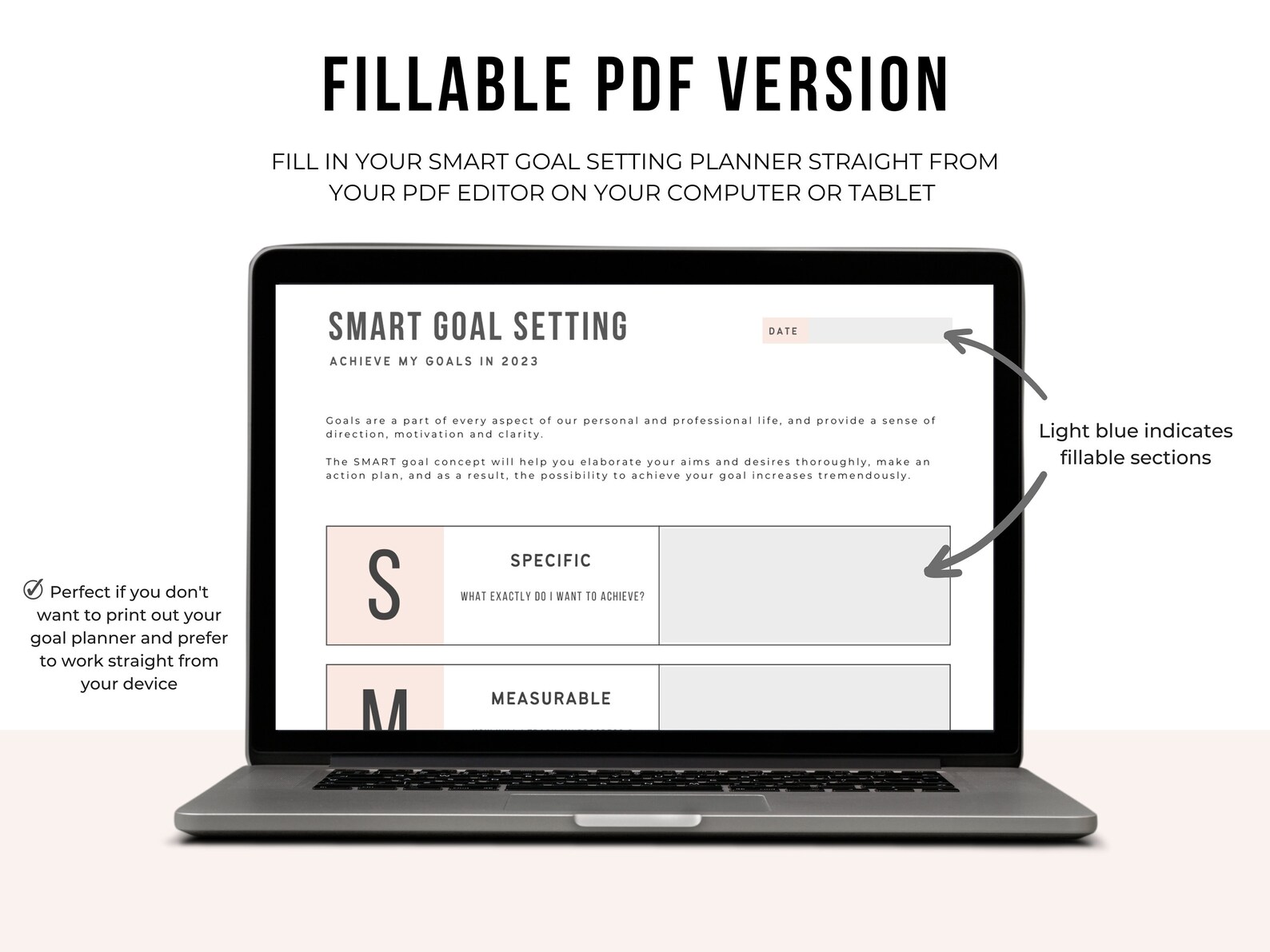 SMART Goal Setting Planner Printable | Goal Setting Planner Editable ...