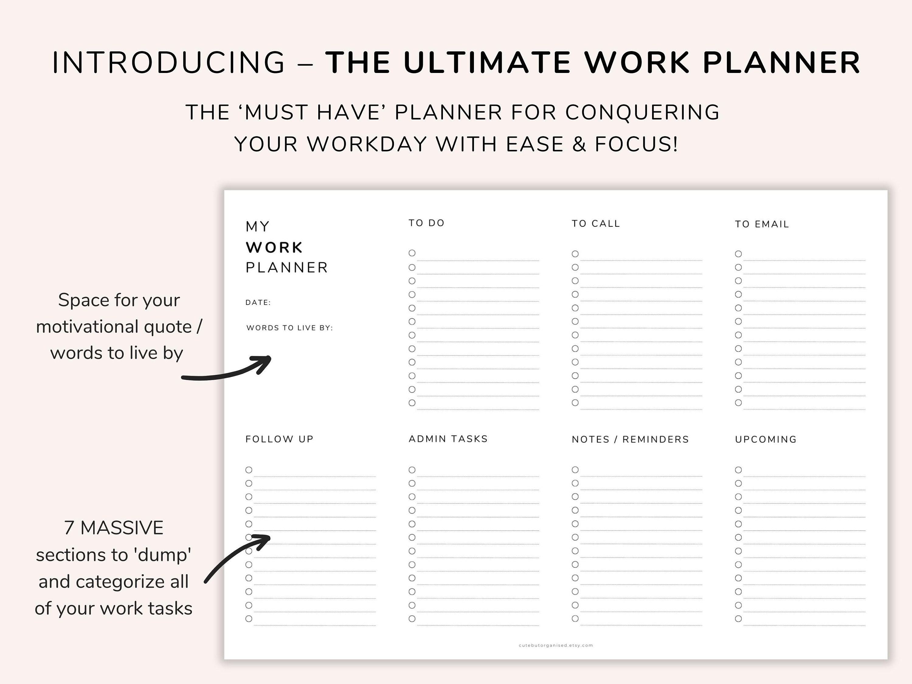 The Ultimate Work Planner — Must Have Planner for Conquering You ...