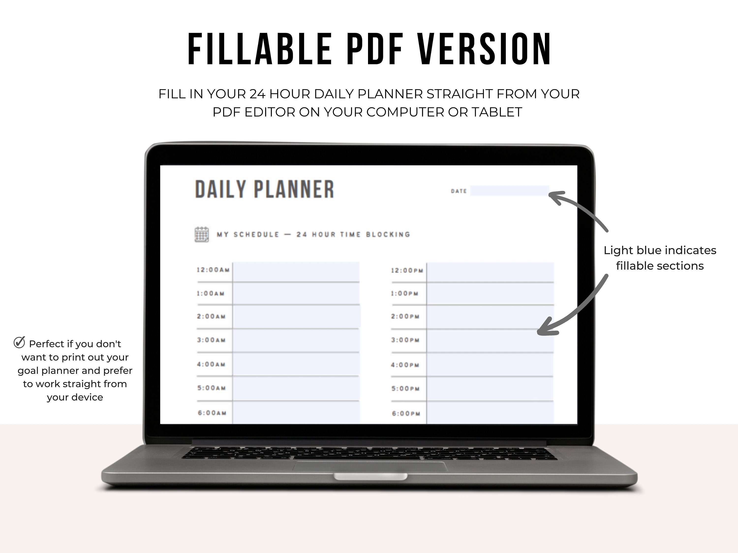 24 Hour Daily Planner Printable | Daily Schedule - 24 Hour Time ...