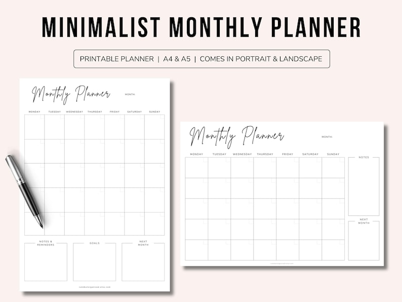 Monthly Planner Printable to Do List Monthly Organizer - Etsy