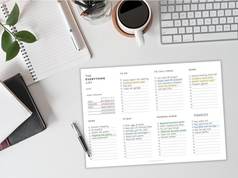 The Everything List — Your Ultimate Brain Dump Companion | Printable ...