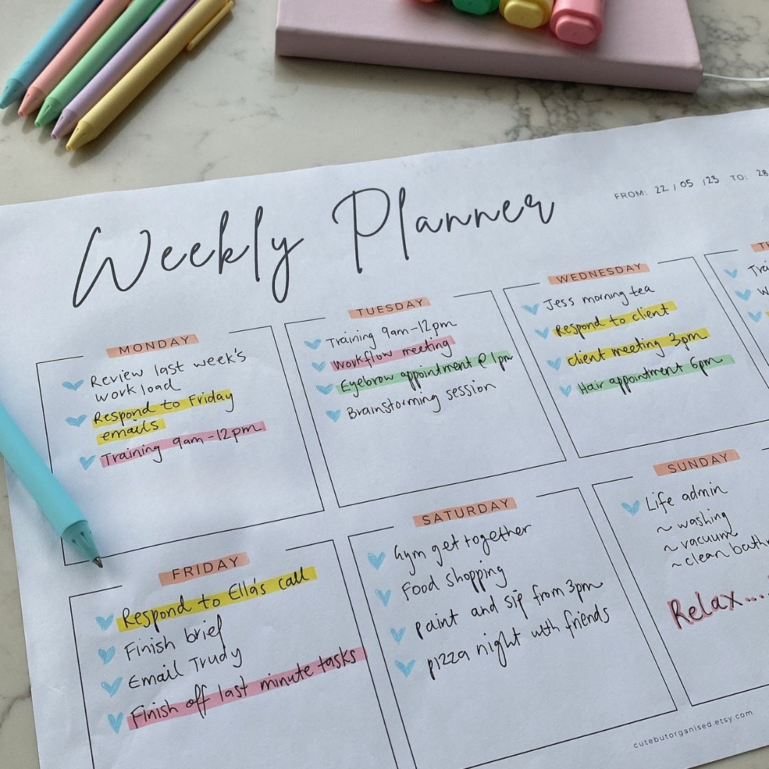 Printable Weekly Fridge Planner | Weekly Planner | Weekly Family ...