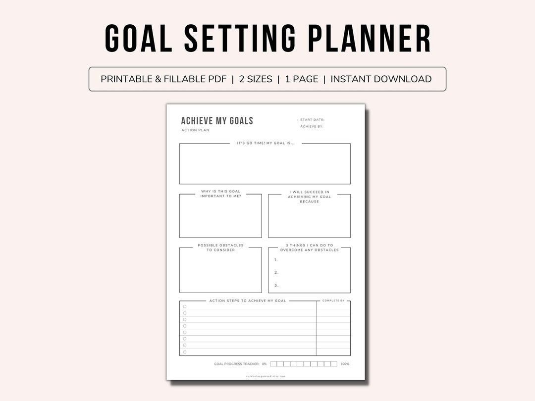 Goal Setting Planner Printable | Goal Setting Planner Editable | Goal ...