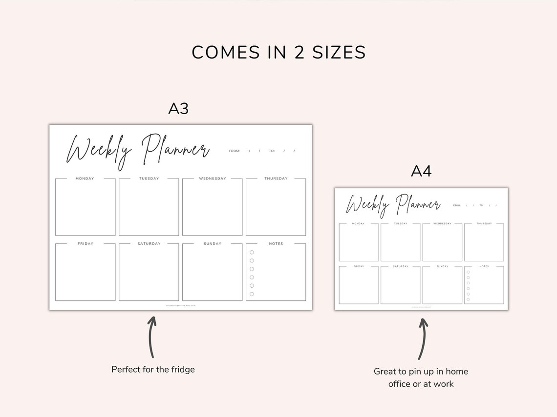 Printable Weekly Fridge Planner | Weekly Planner | Weekly Family ...