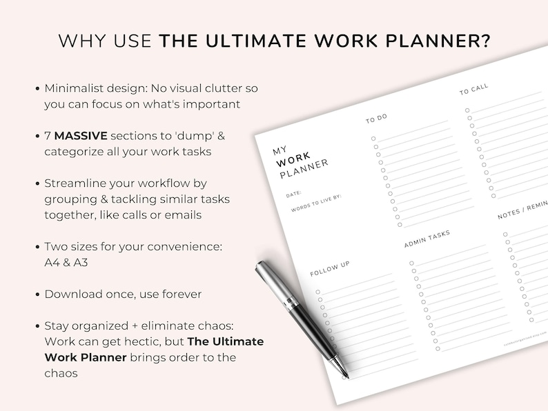 The Ultimate Work Planner Must Have Planner for Conquering You Workday ...
