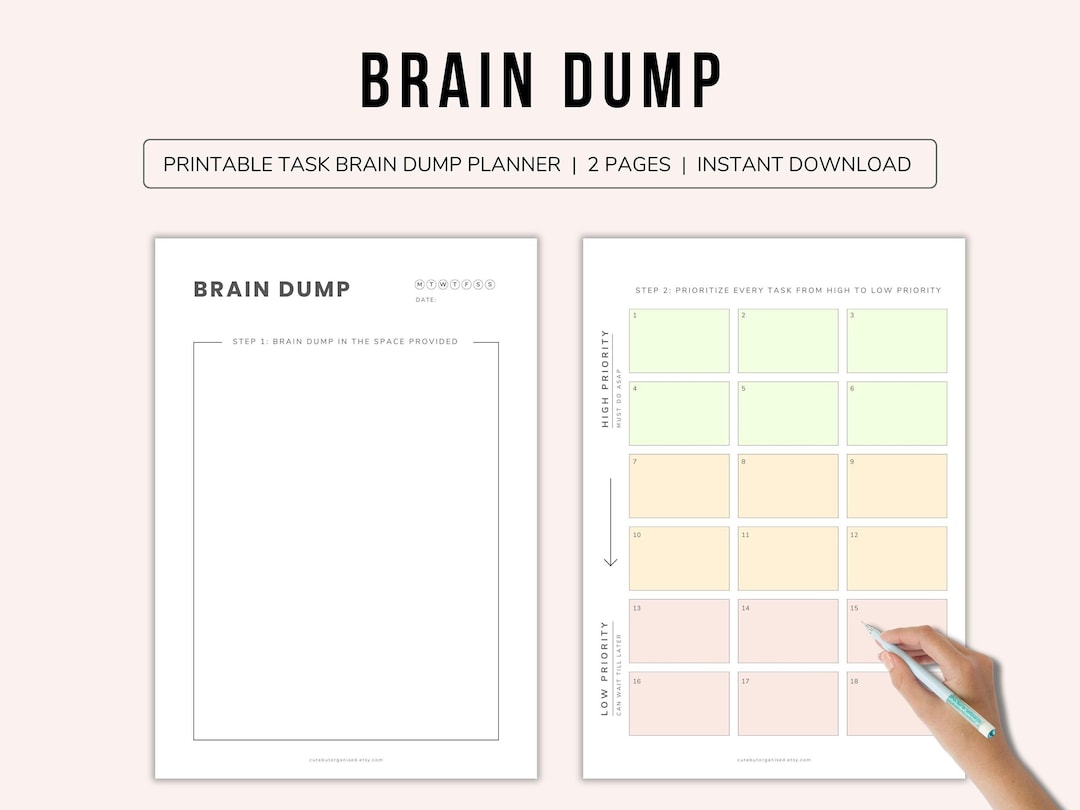 Brain Dump Planner | Priority Planner | Thought Organizer | Task List ...