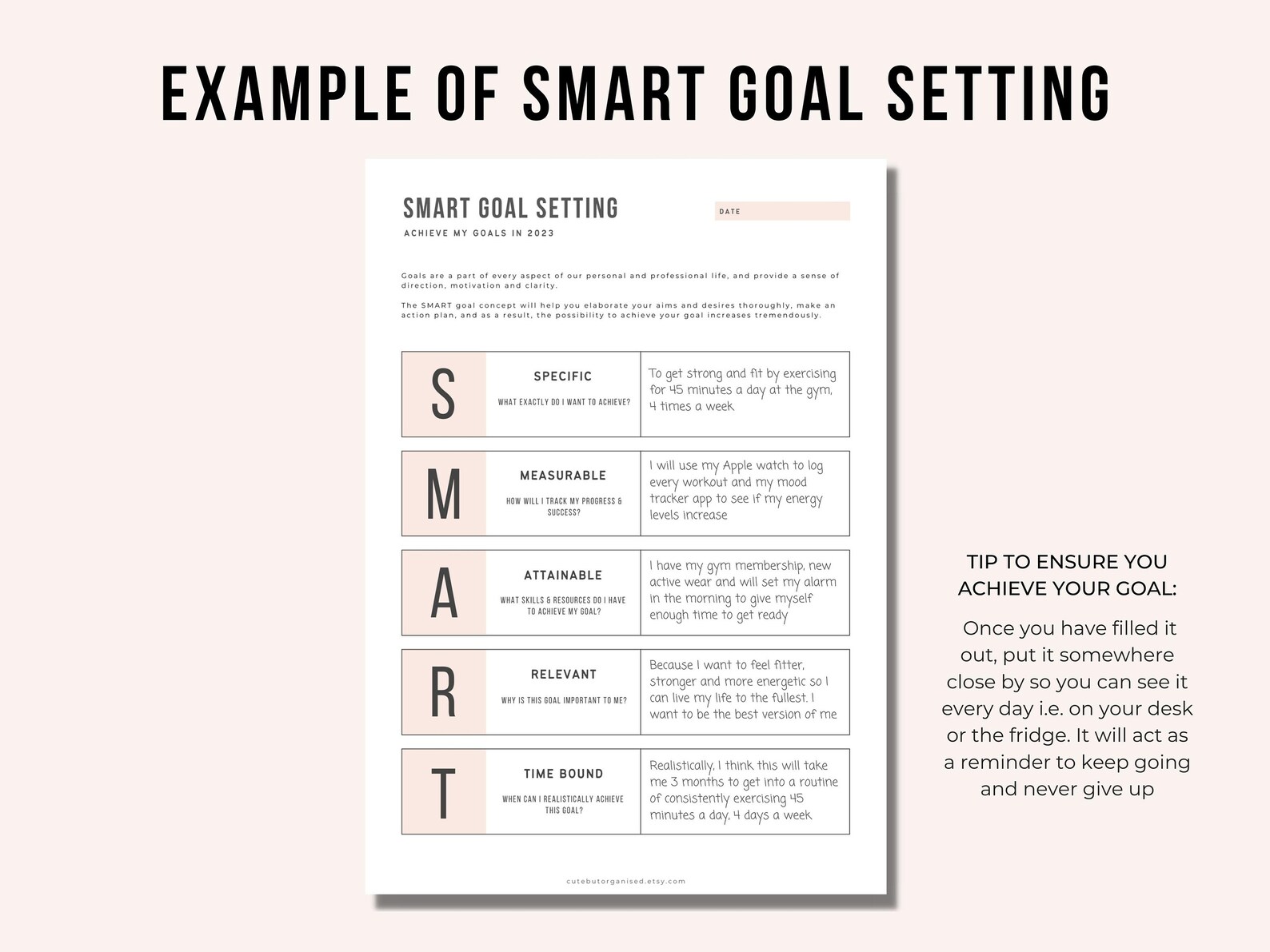 SMART Goal Setting Planner Printable | Goal Setting Planner Editable ...