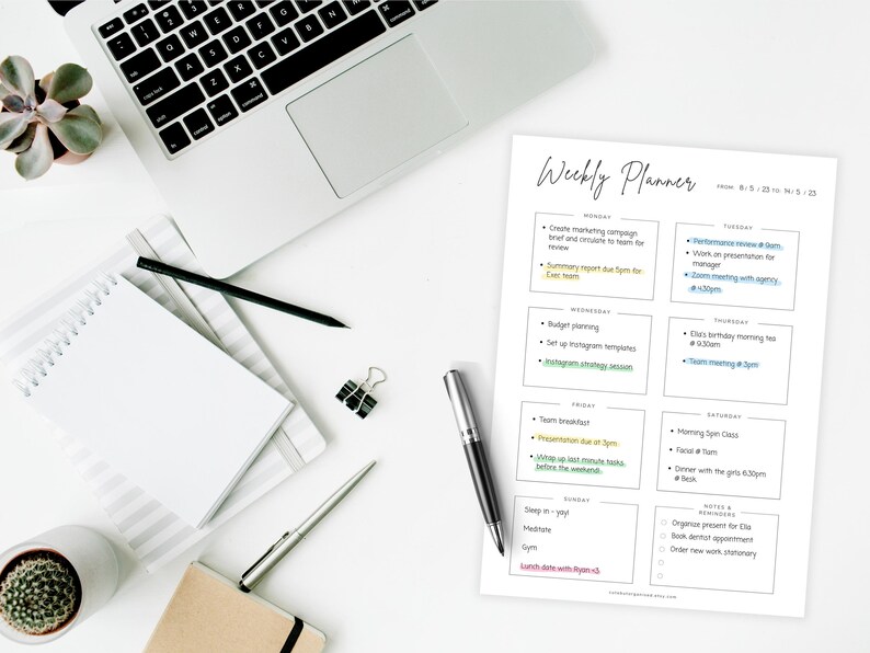 Weekly Planner Printable to Do List | Weekly Organizer | Weekly to Do ...