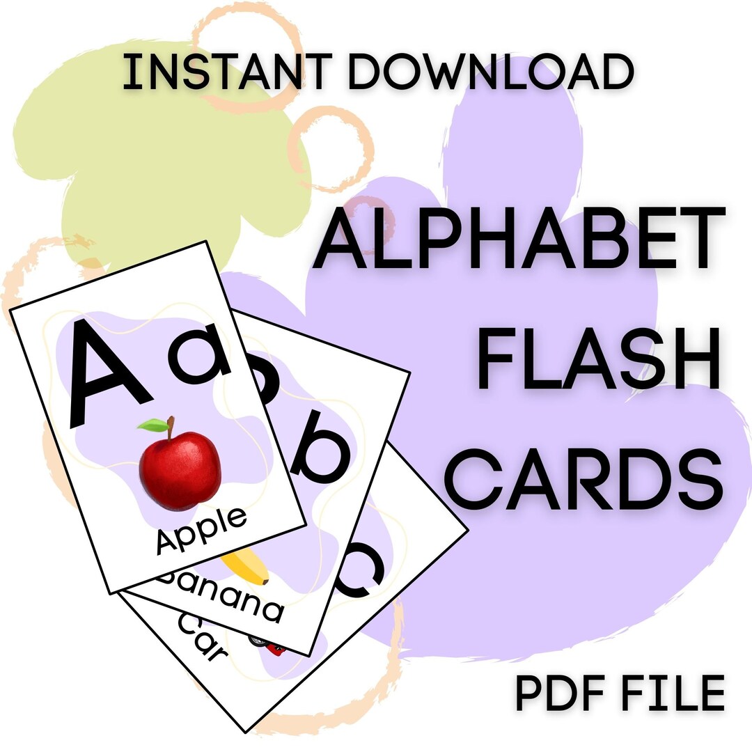 Alphabet Flash Cards ABC Flash Cards A-Z Cards Educational - Etsy