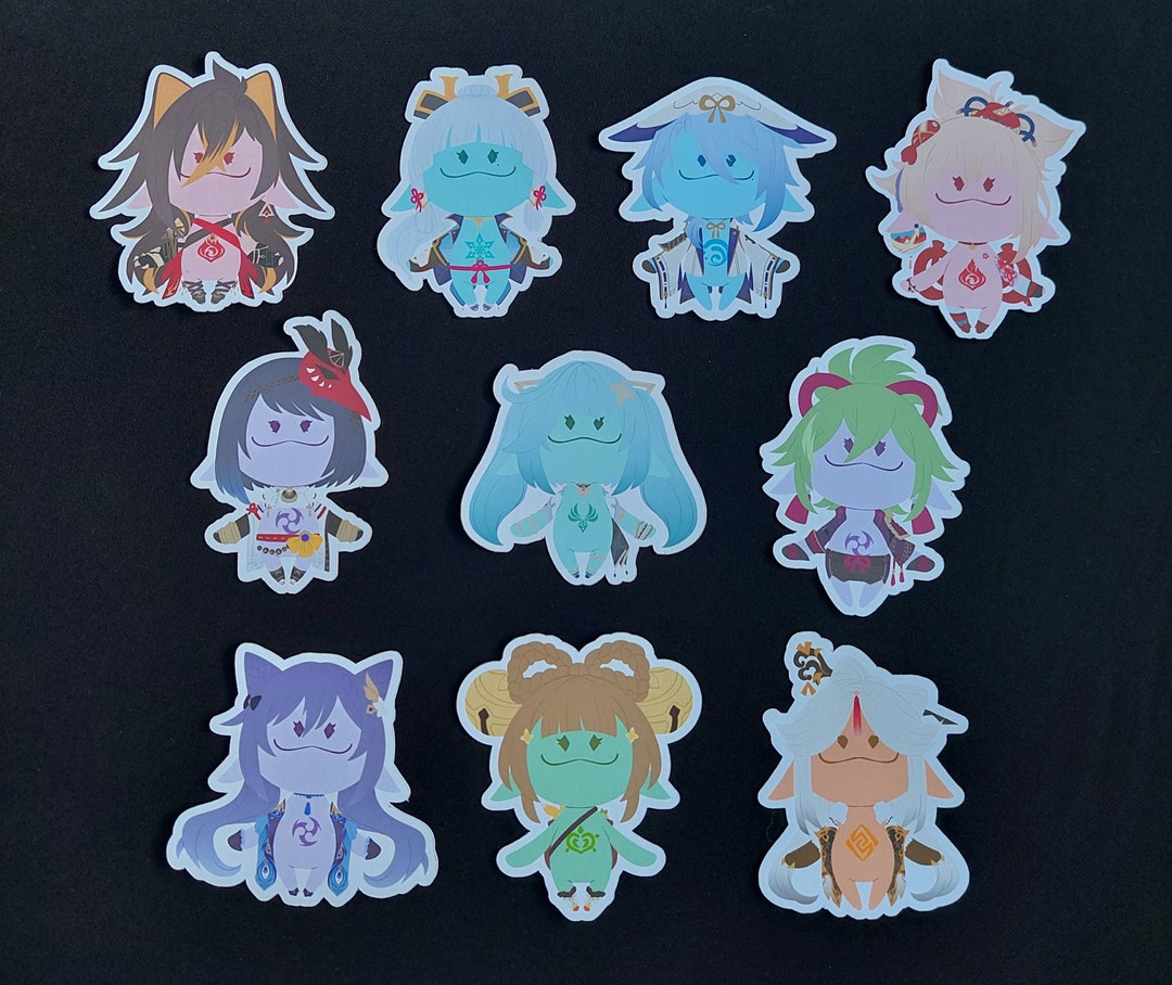 Genshin Impact Die-cut Matte Stickers Aranara Dehya Ayaka Ayato Yoimiya ...