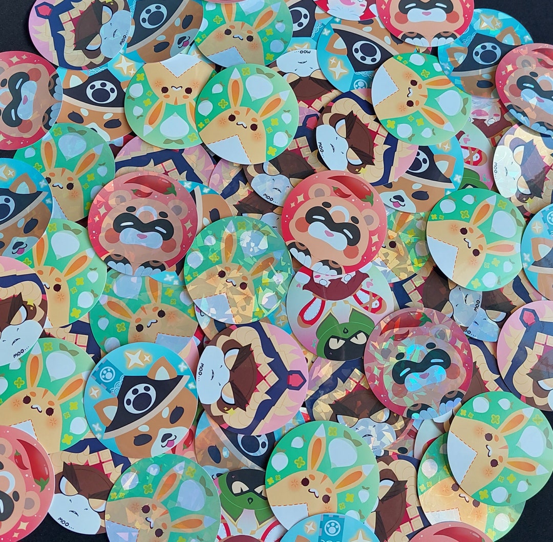 Genshin Impact Glossy and Holographic Stickers Yuegui Shirou Ushi Baron ...