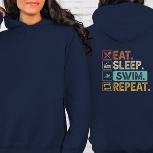Swimmer Hoodie, Eat Sleep Swim Repeat, Swimming Sweatshirt, Swim Hoodie ...