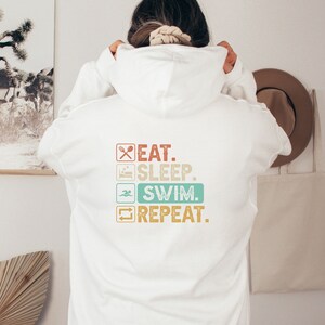 Swimmer Hoodie, Eat Sleep Swim Repeat, Swimming Sweatshirt, Swim Hoodie ...