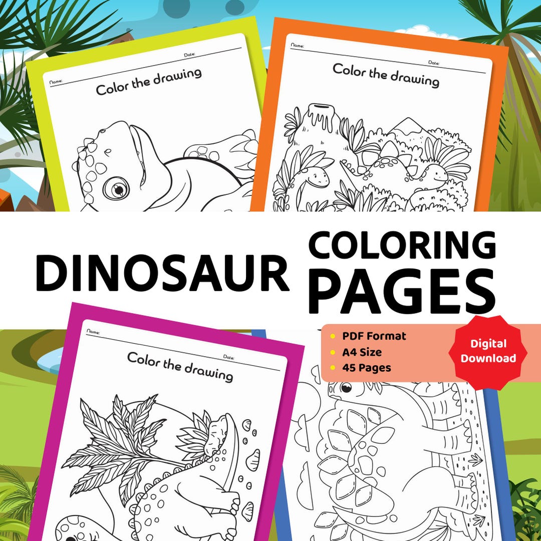 Printable Dinosaur Coloring Pages Worksheets for Kids, Preschoolers ...