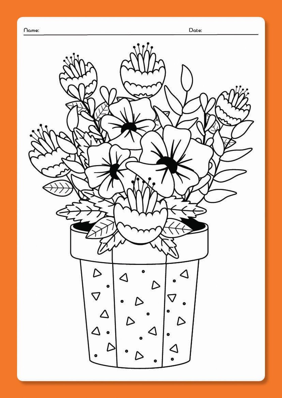 Printable Flower Coloring Pages | Botanical Art PDF - Etsy