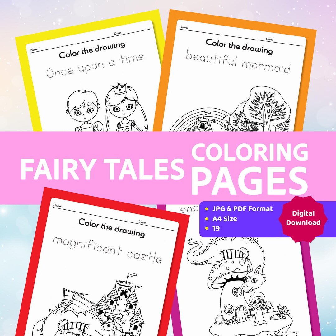 Printable Fairy Tales Coloring Pages Worksheets for Kids, Preschoolers ...