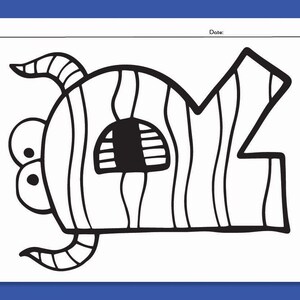 Monster Alphabet Coloring Pages A–Z | Preschool PDF - Etsy