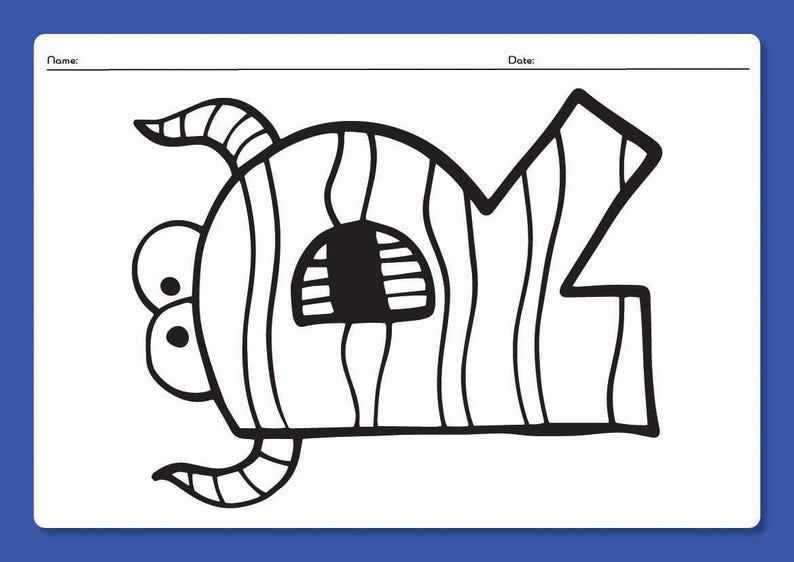 Printable Monster Alphabet Coloring Pages Worksheets for Kids ...