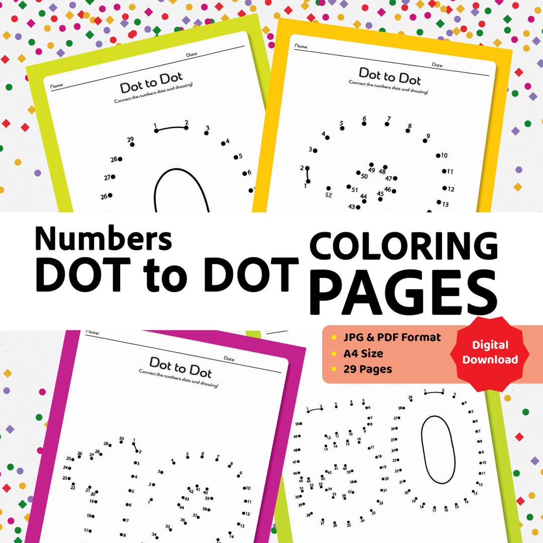 29 Numbers Dot to Dot Printable Pages, 29 Printable Numbers Dot to Dot ...