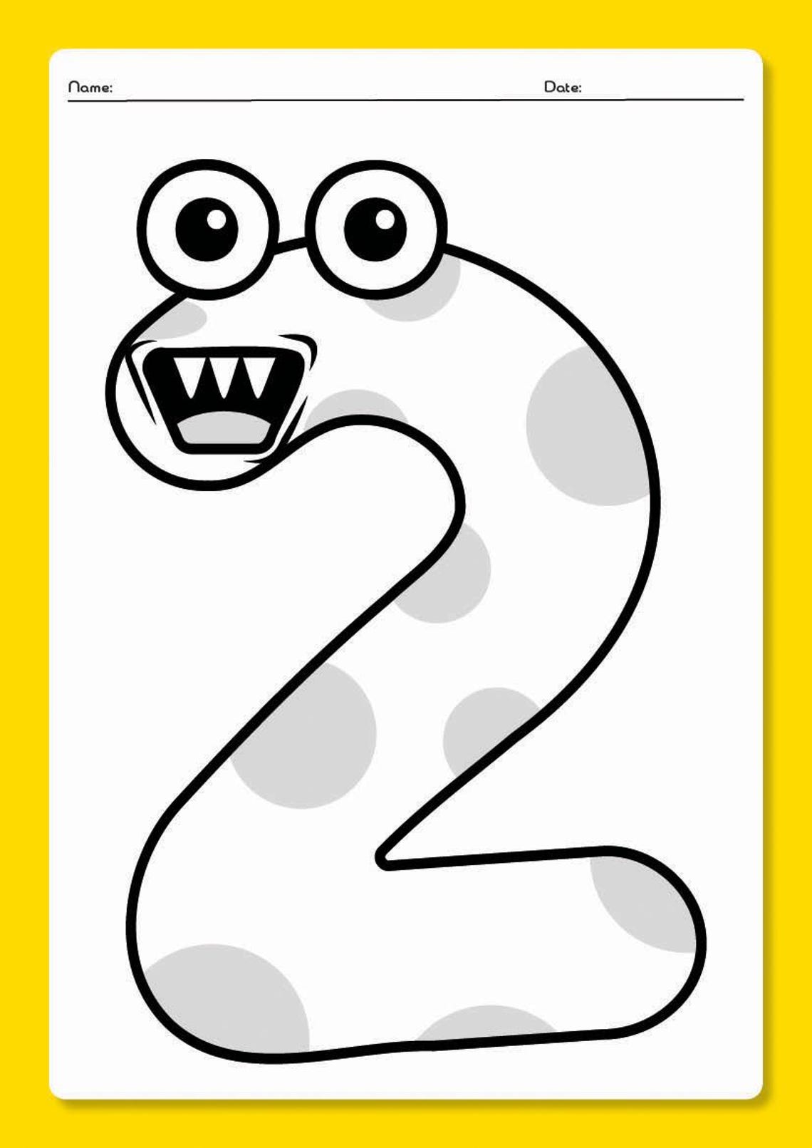 Printable Monster Numbers Coloring Pages Worksheets for Kids ...