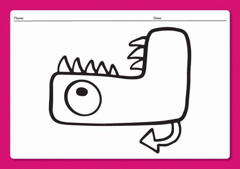 Printable Monster Alphabet Coloring Pages Worksheets for Kids ...