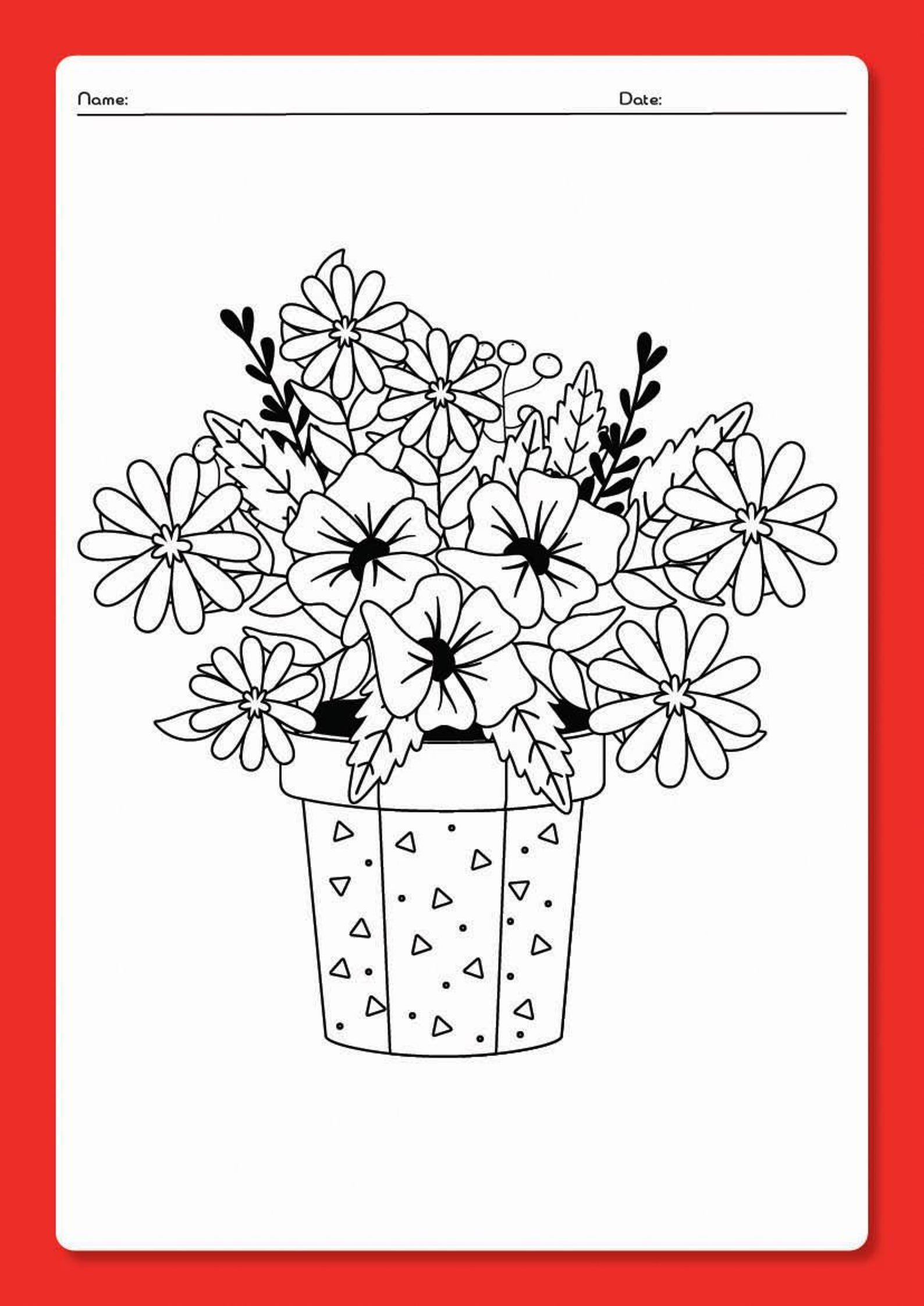 Printable Flowers Coloring Pages Worksheets for Kids, Preschoolers ...